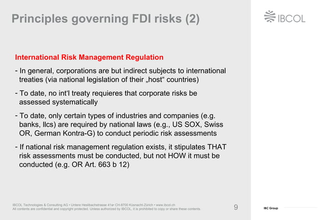 FDI Risk Assessment: Toward best principle and best practice | PPT ...