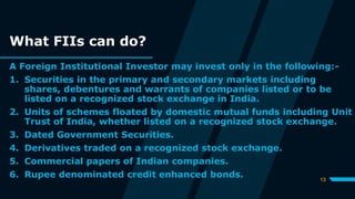 FDI And FII in INDIA | PPTX
