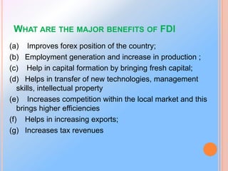 Fdi and fii economics | PPTX | Financial Industry | Industries