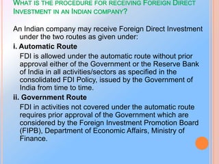 Fdi and fii economics | PPTX | Financial Industry | Industries