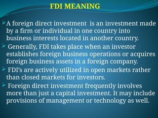 FDI and FPI and its determinants in case of india | PPTX | Business ...