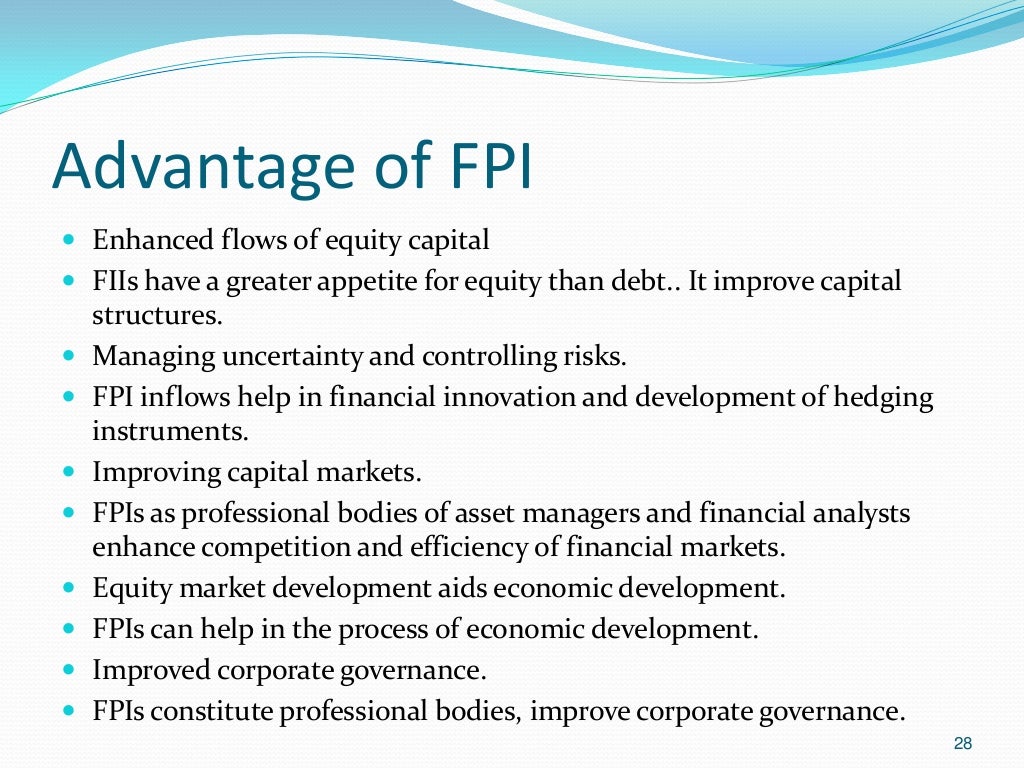 Fdi and fpi – india perspective