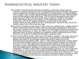 Fdi and impact on pharmaceutical industry in india | PPTX | Business ...