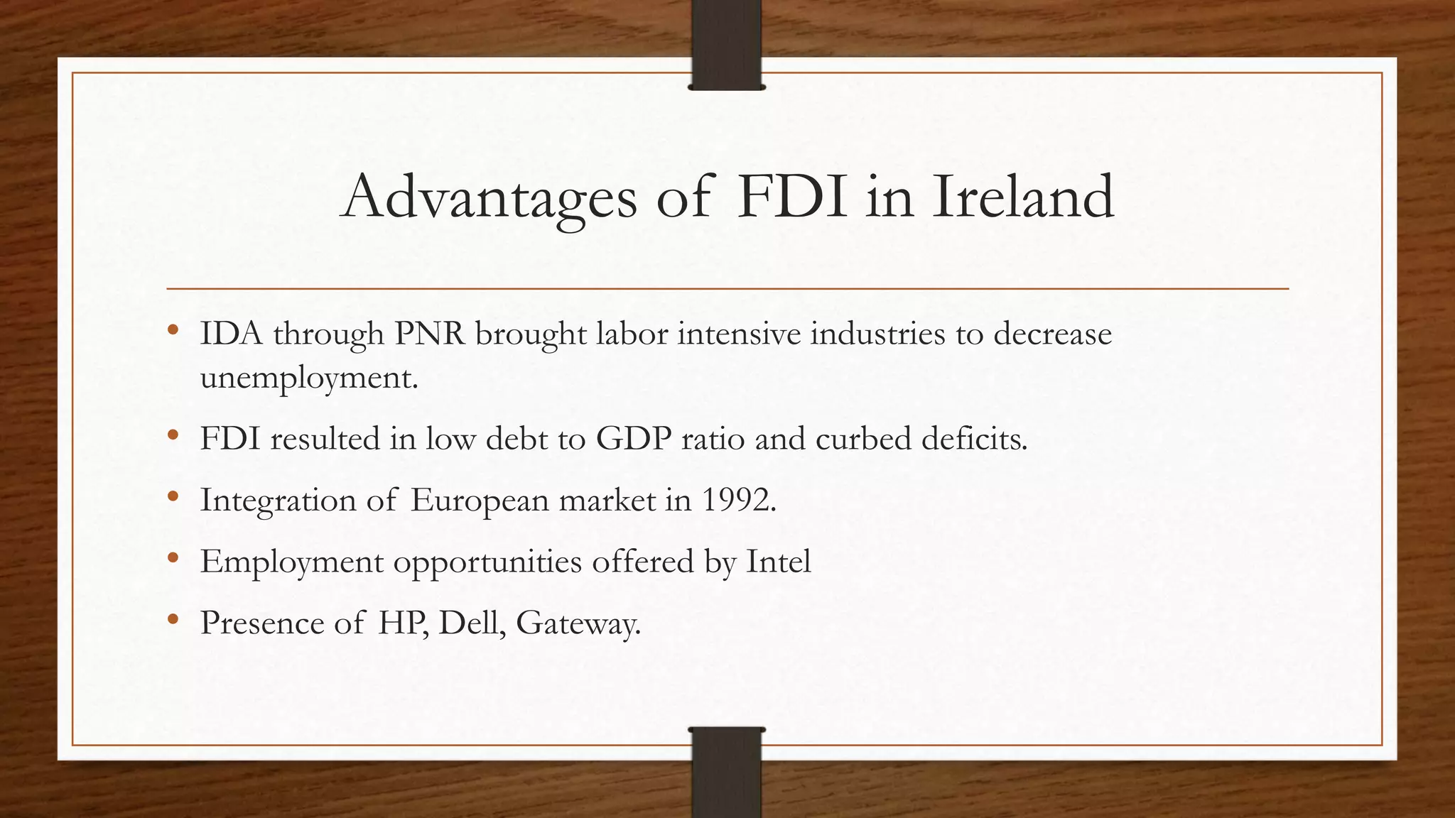 Fdi and ireland’s tiger economy | PPTX