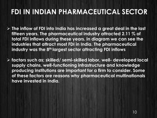 Fdi and its impact on pharmaceutical industry in india | PPTX