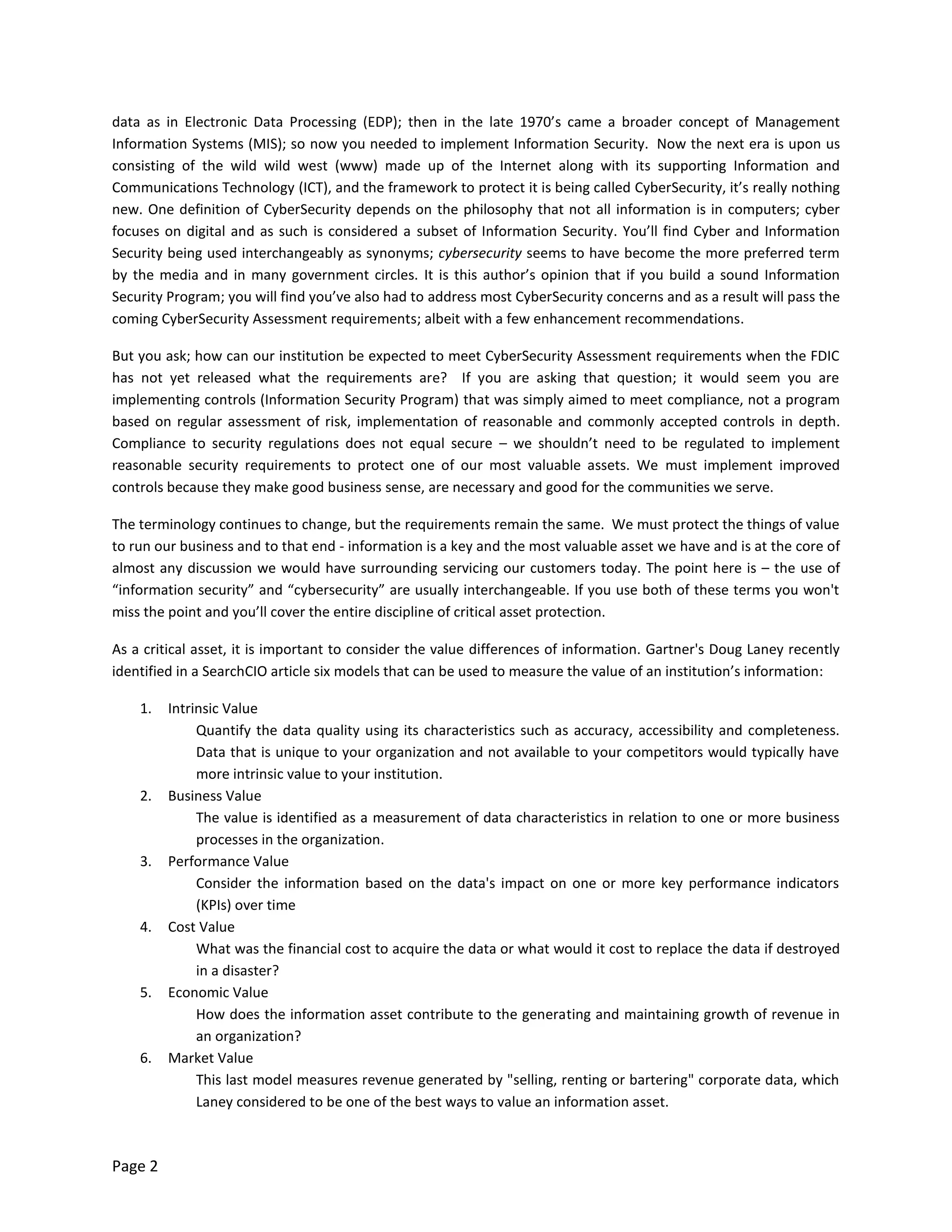 Fdic ffiec cyber_security_assessments | PDF | IT and Internet Support ...