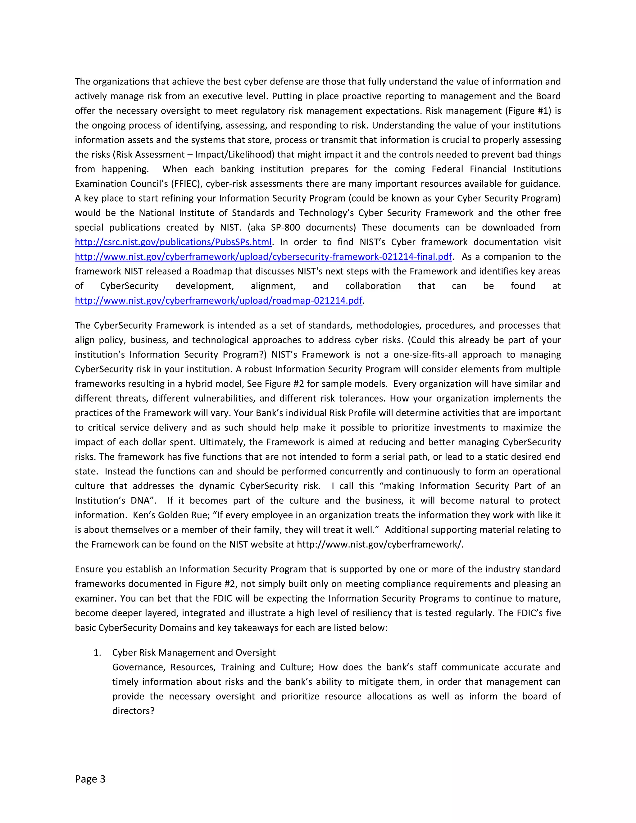 Fdic ffiec cyber_security_assessments | PDF | IT and Internet Support ...