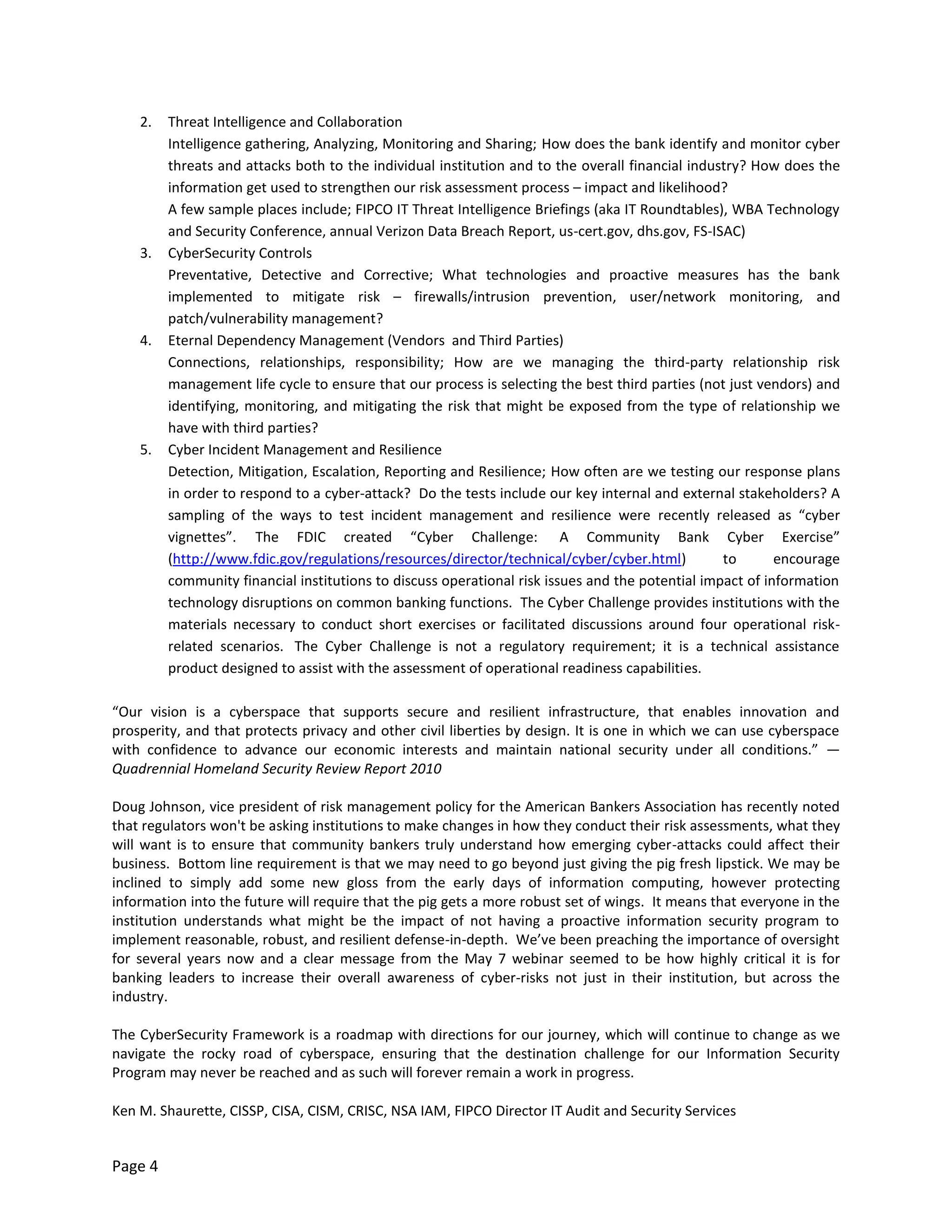 Fdic ffiec cyber_security_assessments | PDF | IT and Internet Support ...