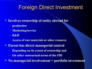 Fdi ch.7 | PPT