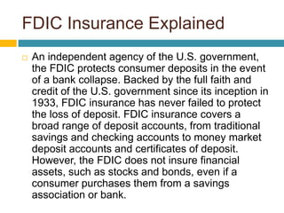 FDIC Insurance Explained | PPT