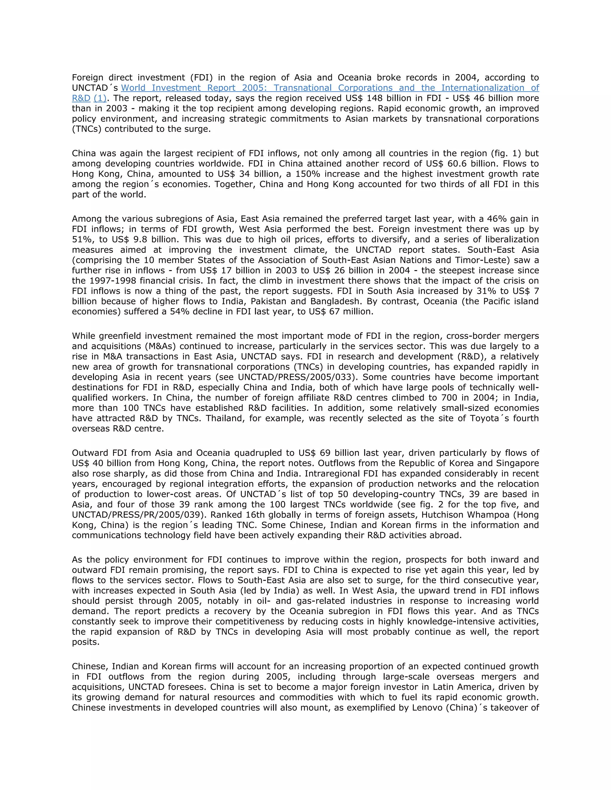 Fdi growth in india | DOCX