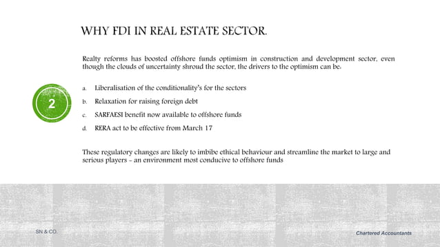 Fdi in construction & development | PPT
