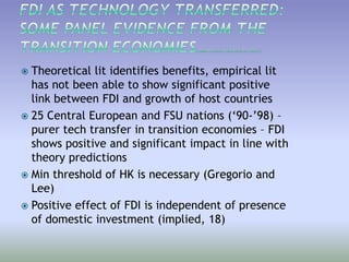 Foreign Direct Investment in the former Soviet Union | PPTX
