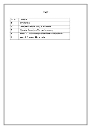 Fdi in india | DOCX