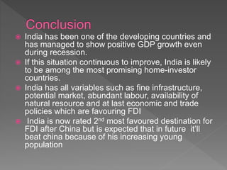 FDI in India and its Impact | PPTX