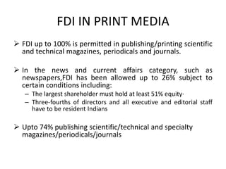 Fdi in indian media (1) | PPTX