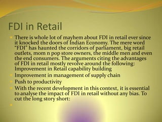 Fdi in retail | PPT