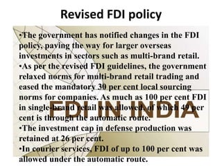 FDI in retail sector in India ppt | PPTX