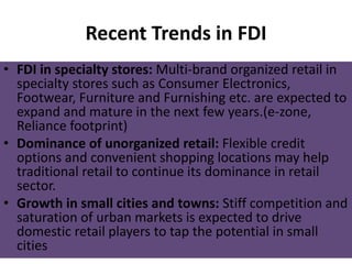 FDI in retail sector in India ppt | PPTX