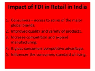 FDI in retail sector in India ppt | PPTX