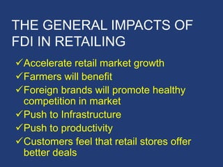 FDI in Indian retail market- oppertunities and challenges | PPTX ...