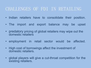 FDI in Indian retail market- oppertunities and challenges | PPTX ...