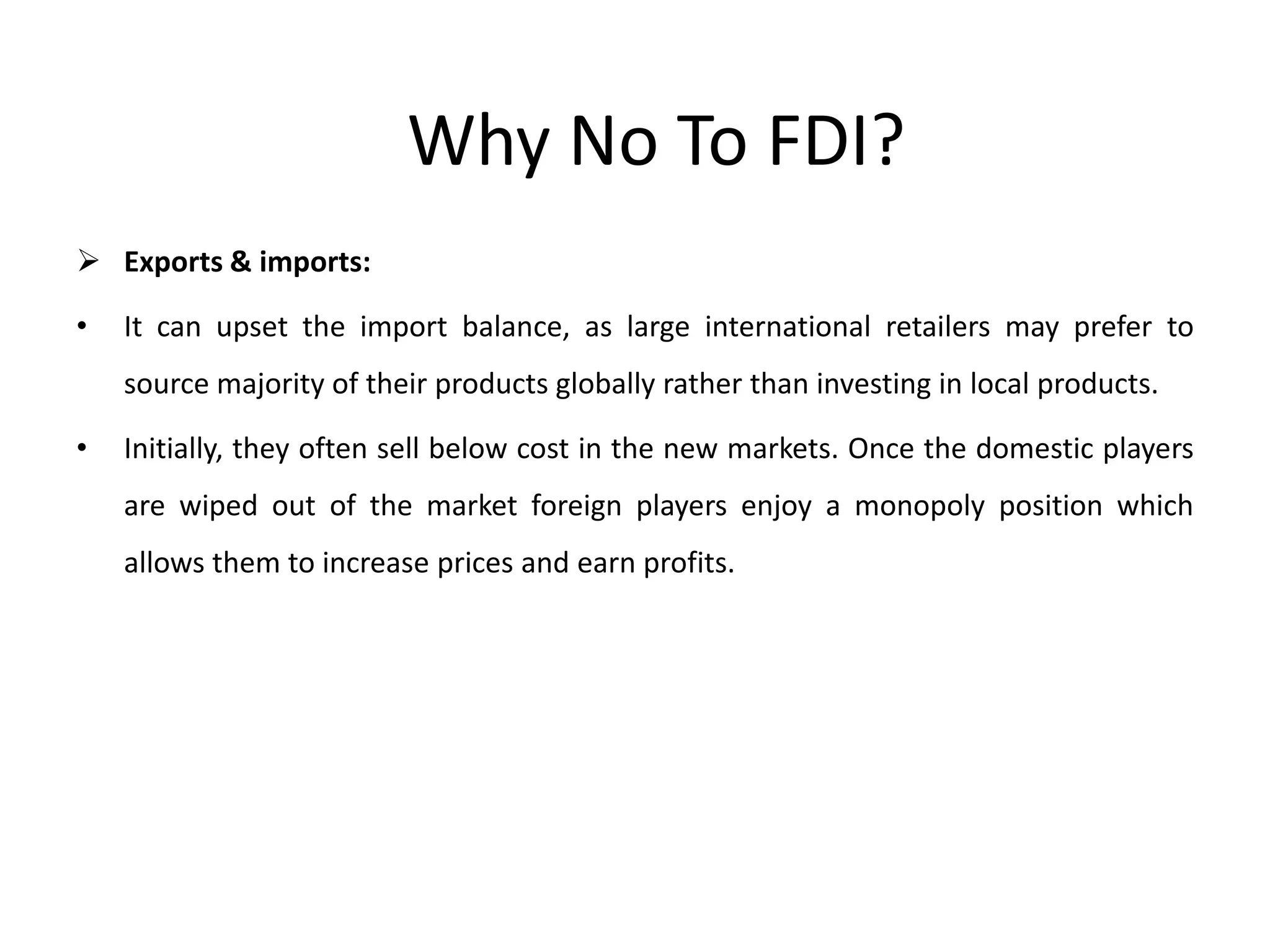 Fdi in retail (negative impacts) | PPT