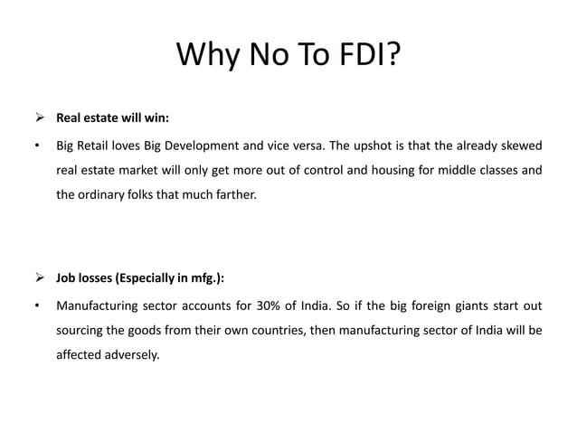 Fdi in retail (negative impacts) | PPT