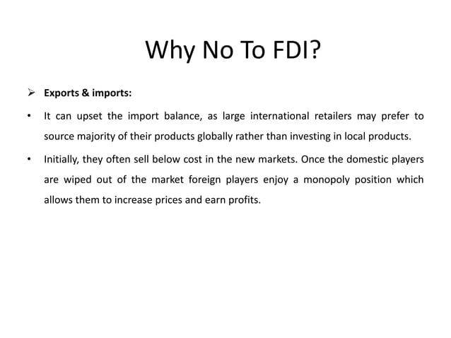 Fdi in retail (negative impacts) | PPT
