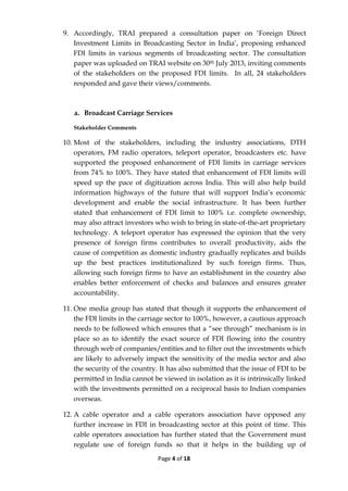 FDI in Telecom sector in India | PDF