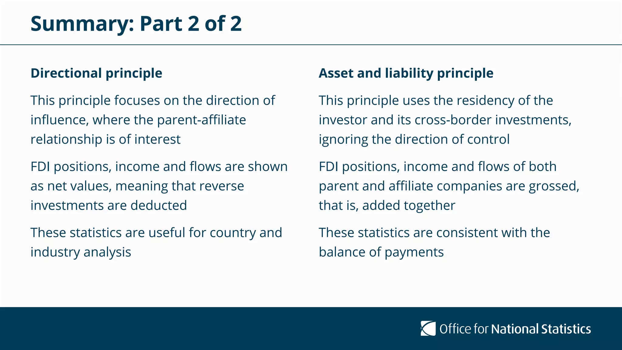 Foreign direct investment measurement principles explained | PDF