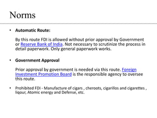 FDI Norms and Ways | PPT