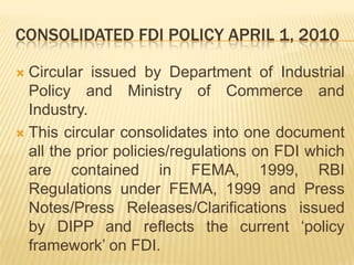 Fdi policy | PPTX