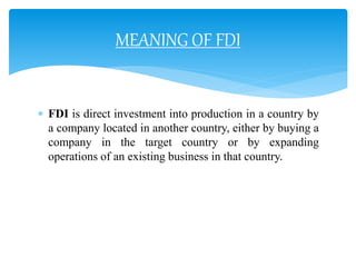 Fdi presentation | PPTX