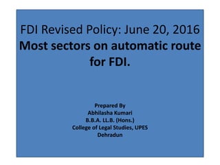 Fdi revised policy | PPTX