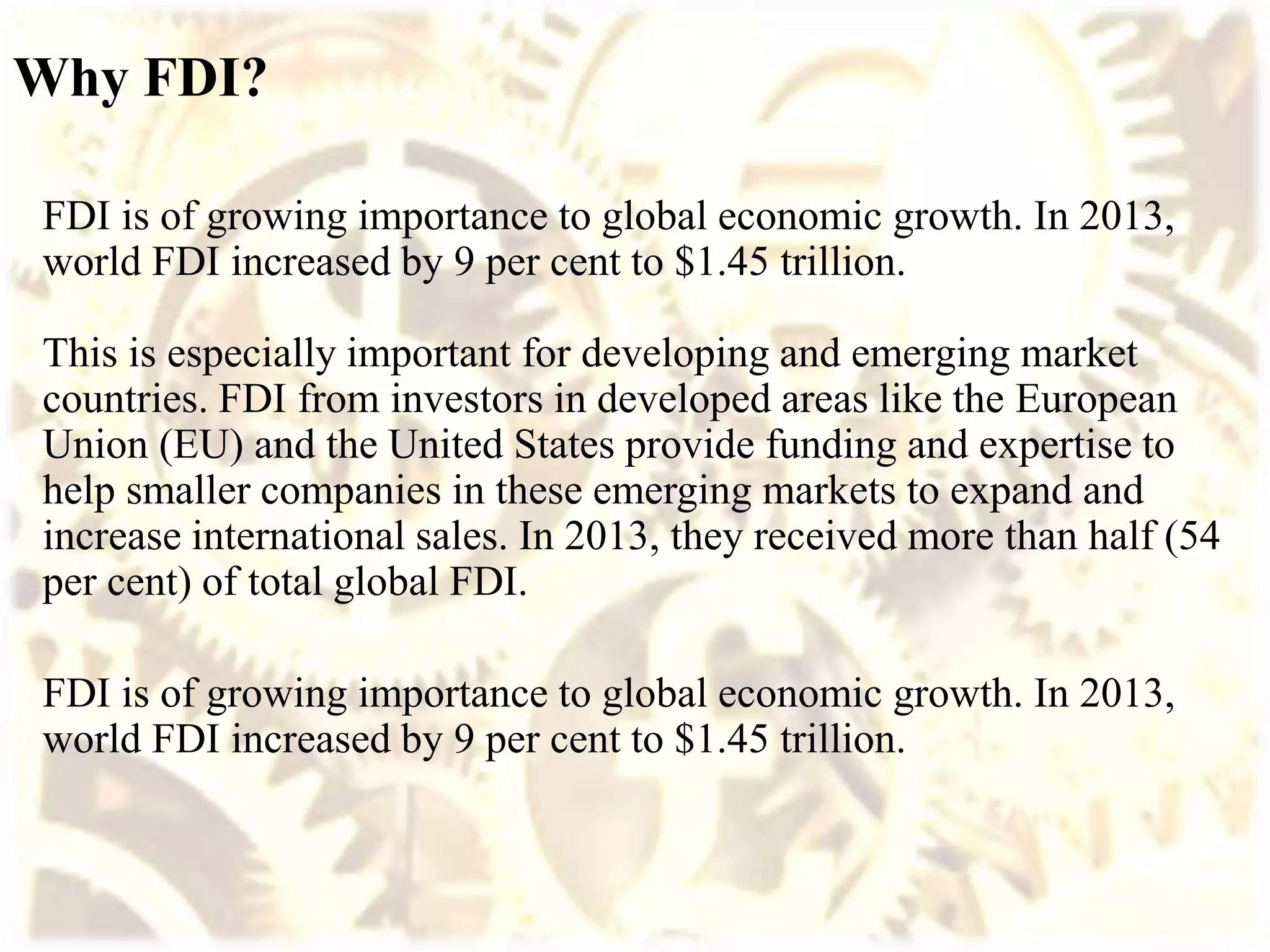 Foreign Direct Investment in India | PPTX