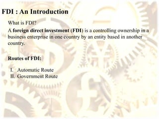 Foreign Direct Investment in India | PPTX