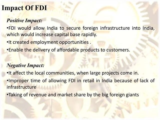 Foreign Direct Investment in India | PPTX | Business Accounting ...