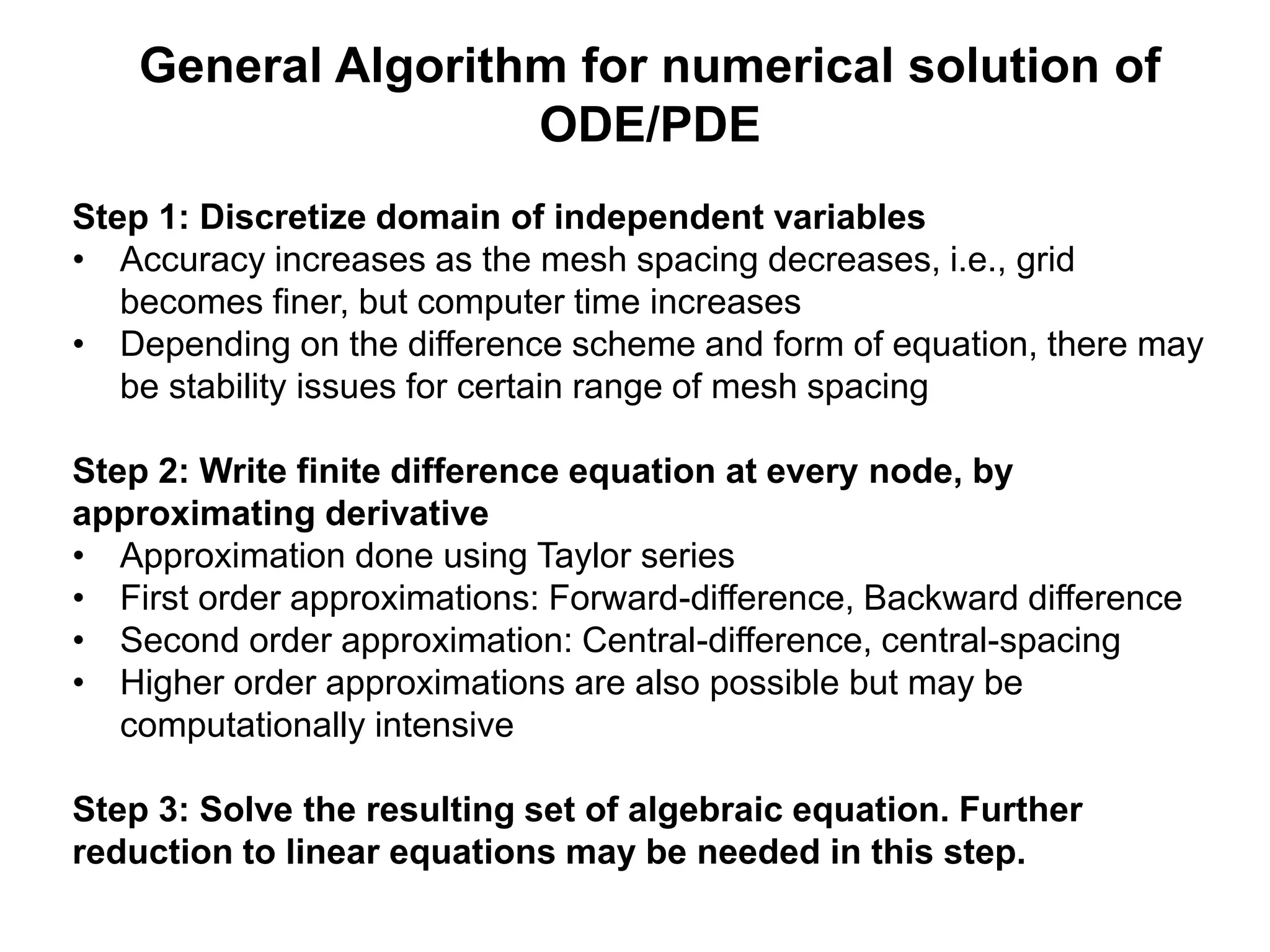 A brief introduction to finite difference method | PPTX