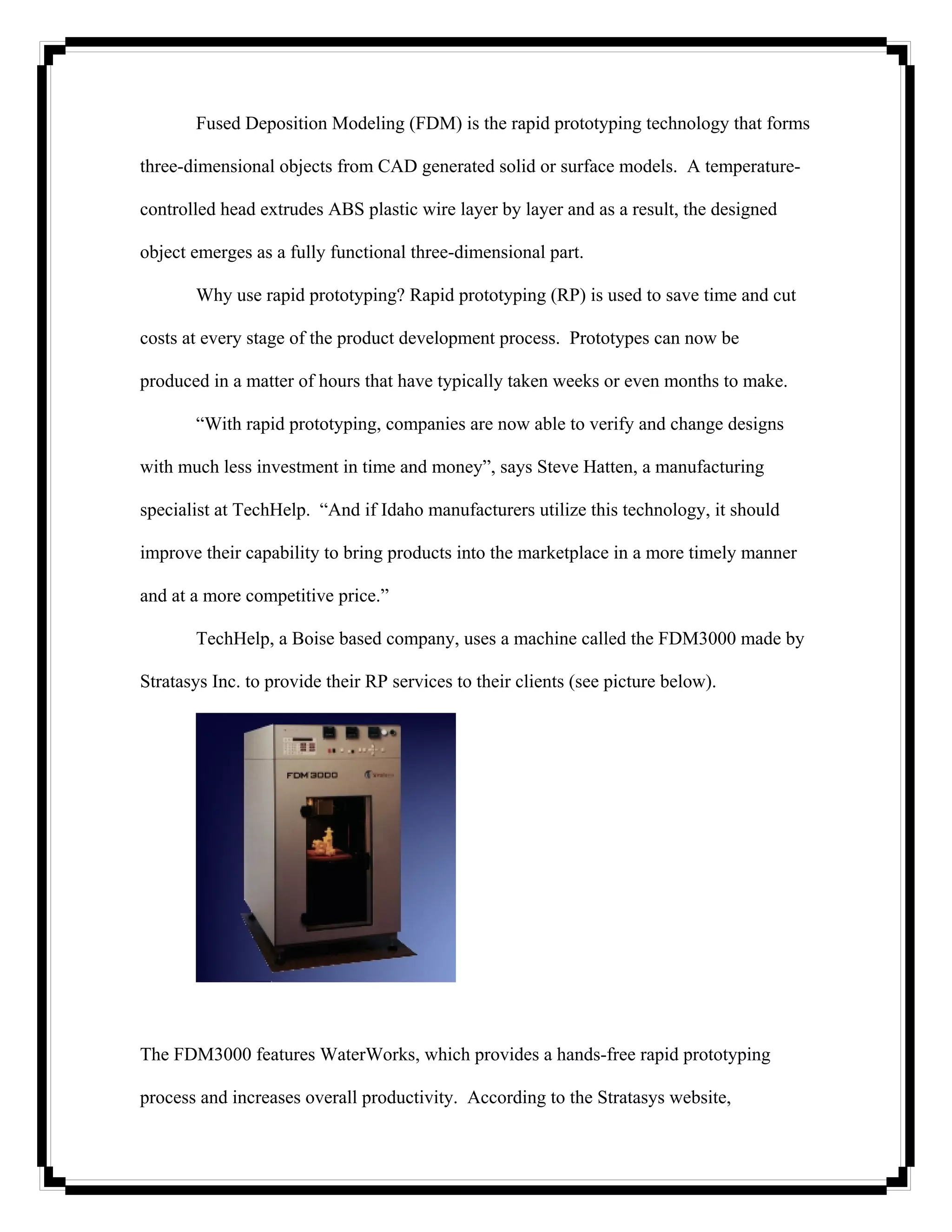 Fdm Rapid Prototyping | PDF