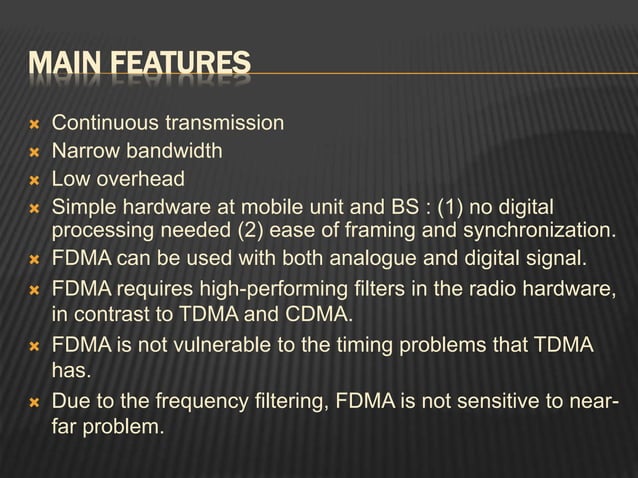 FDMA-TDMA-CDMA | PPTX | Digital Audio | Computer Software and Applications