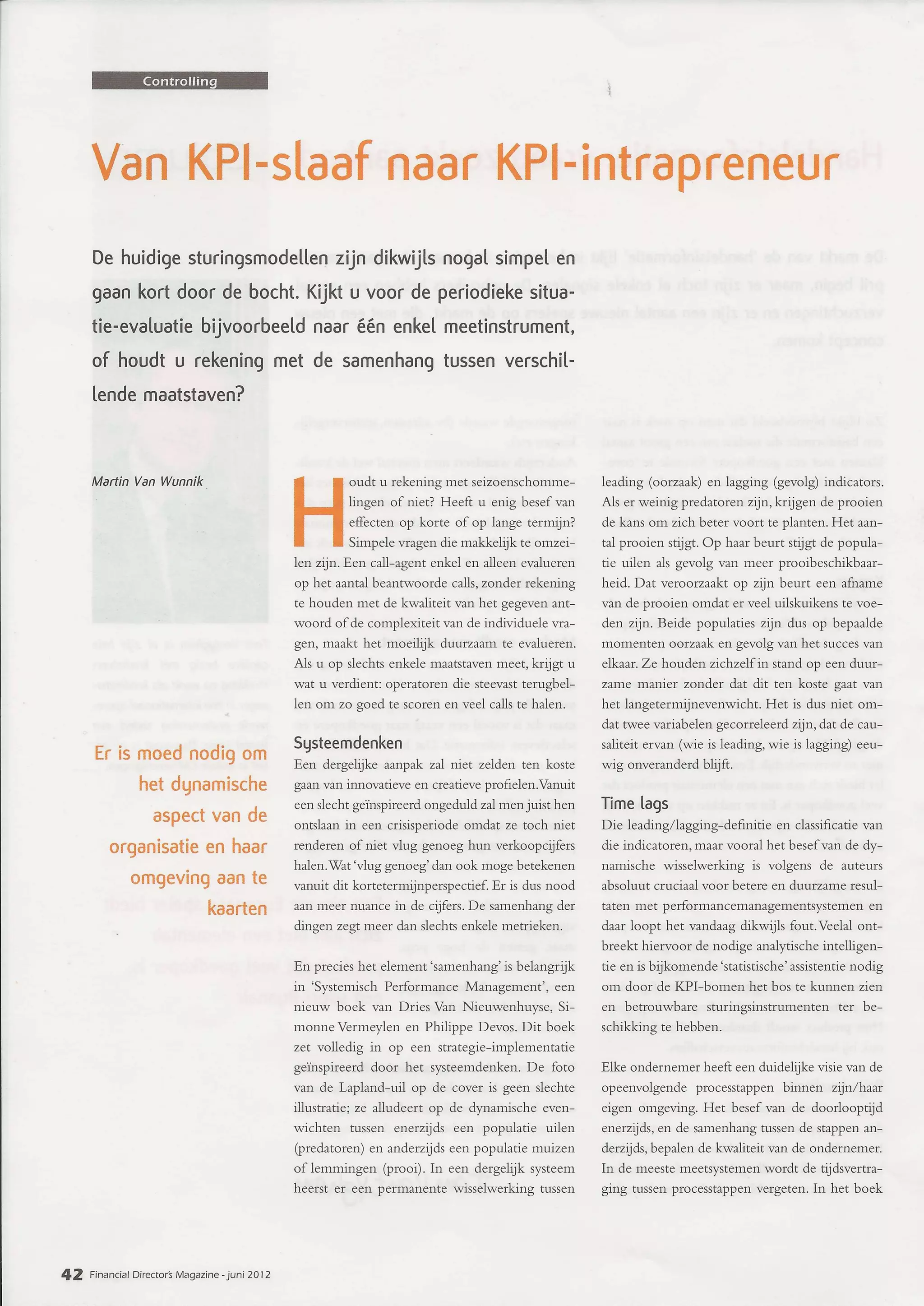 FD Magazine - artikel over KPI-slaaf vs. KPI-intrapreneur | PDF