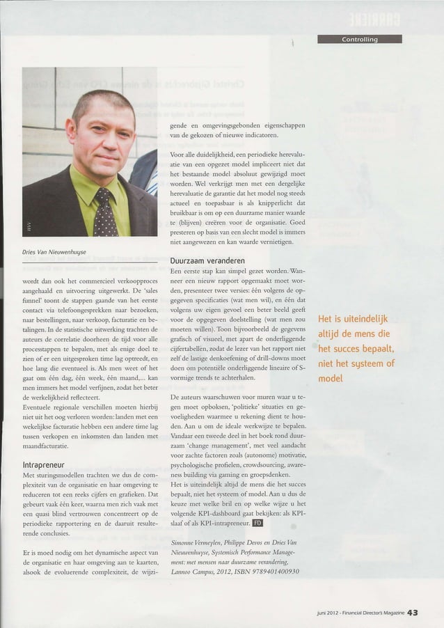 FD Magazine - artikel over KPI-slaaf vs. KPI-intrapreneur | PDF