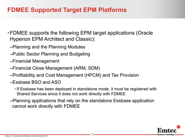FDM vs FDMEE: What you Need to Know - Emtec, Inc. | PPTX | Web ...