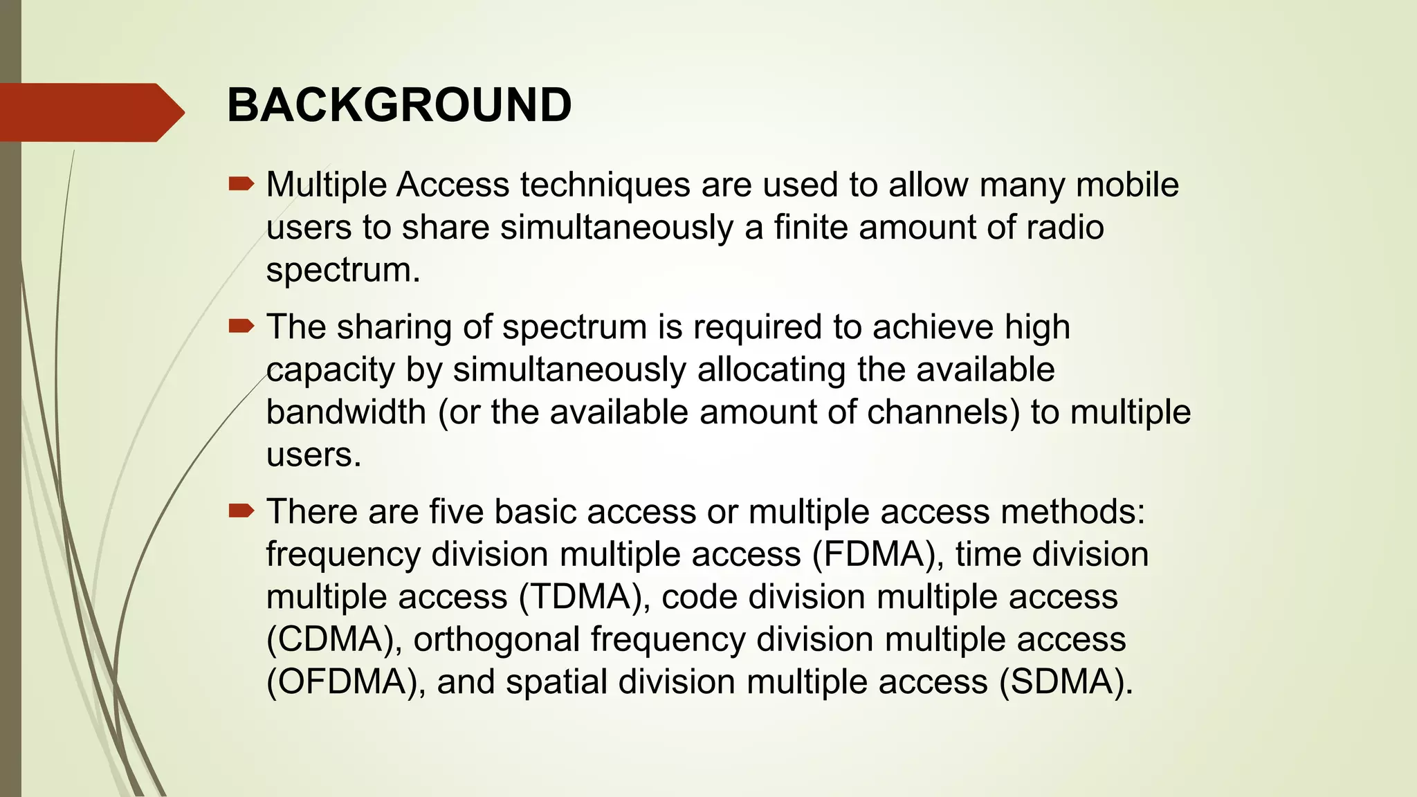 TDMA, FDMA, and CDMA | PPTX