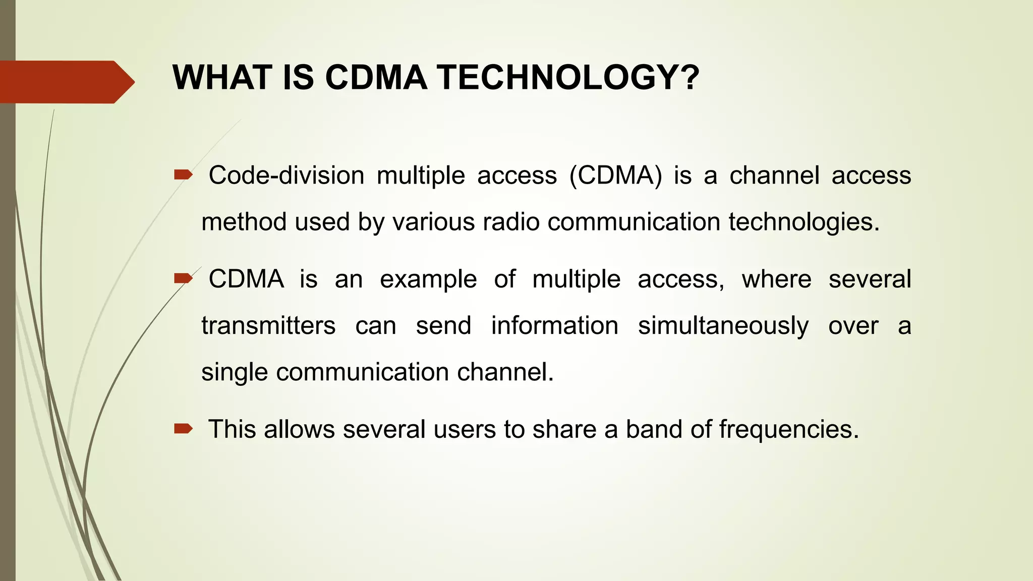 TDMA, FDMA, and CDMA | PPTX
