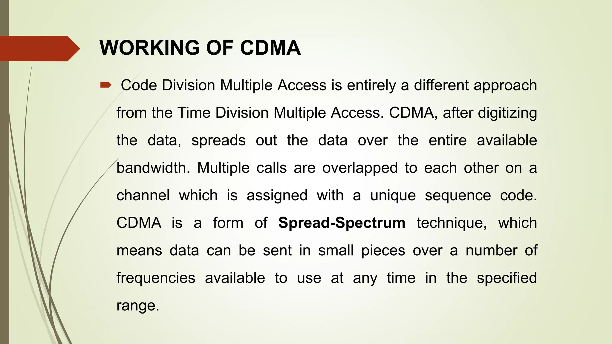 TDMA, FDMA, and CDMA | PPTX