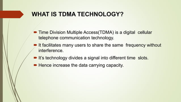 TDMA, FDMA, and CDMA | PPTX