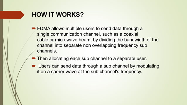TDMA, FDMA, and CDMA | PPTX