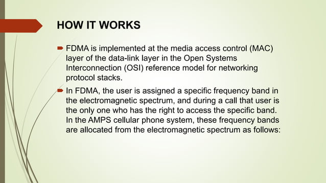 TDMA, FDMA, and CDMA | PPTX
